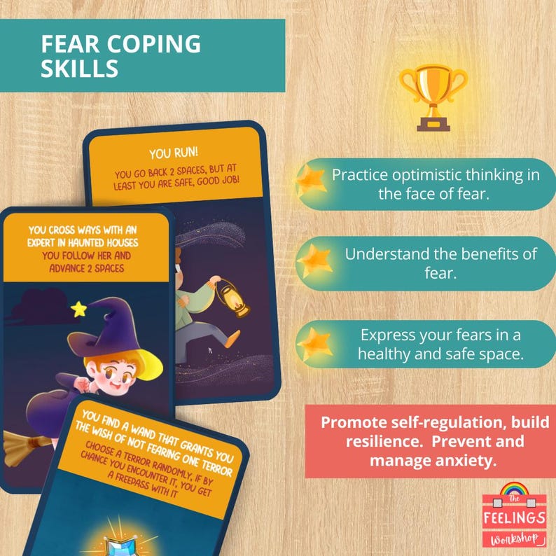 Halloween Board Game for Kids, Fear Coping Mechanisms, Printable Game ...