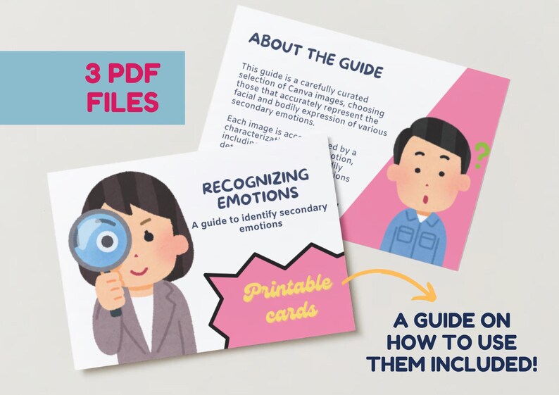 Emotion Flashcards, Easy to Print Cards for Emotional Learning. - Etsy