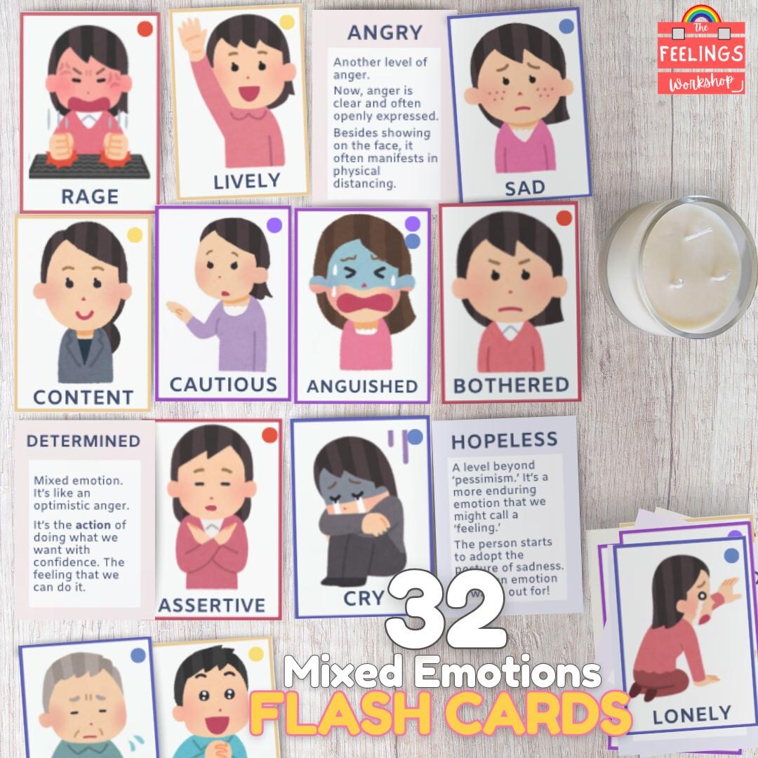 Emotion Flashcards, Easy to Print Cards for Emotional Learning. - Etsy