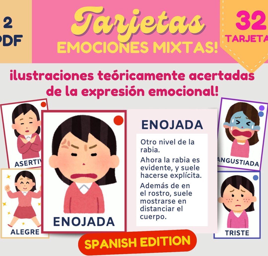 Tarjetas de emociones, Español, Emociones mixtas para todas las edades ...