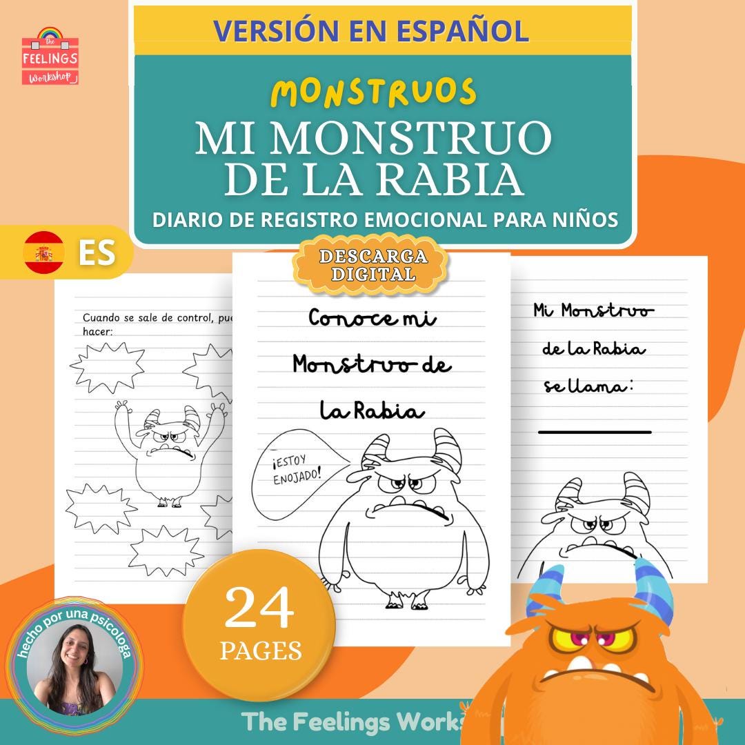 Anger Monster Journal for Kids, Emotional Learning (PDF Pattern) - Etsy