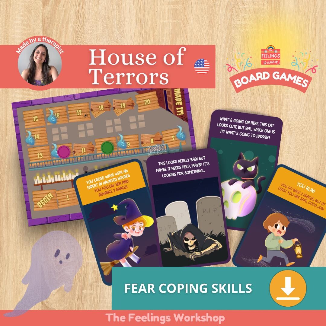 Fear Coping Board Game: House of Terrors, Kids Ages 4-7 (PDF Files ...
