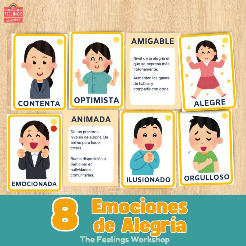 Tarjetas Reconocimiento De Emociones, 32 Tarjetas Para Imprimir ...