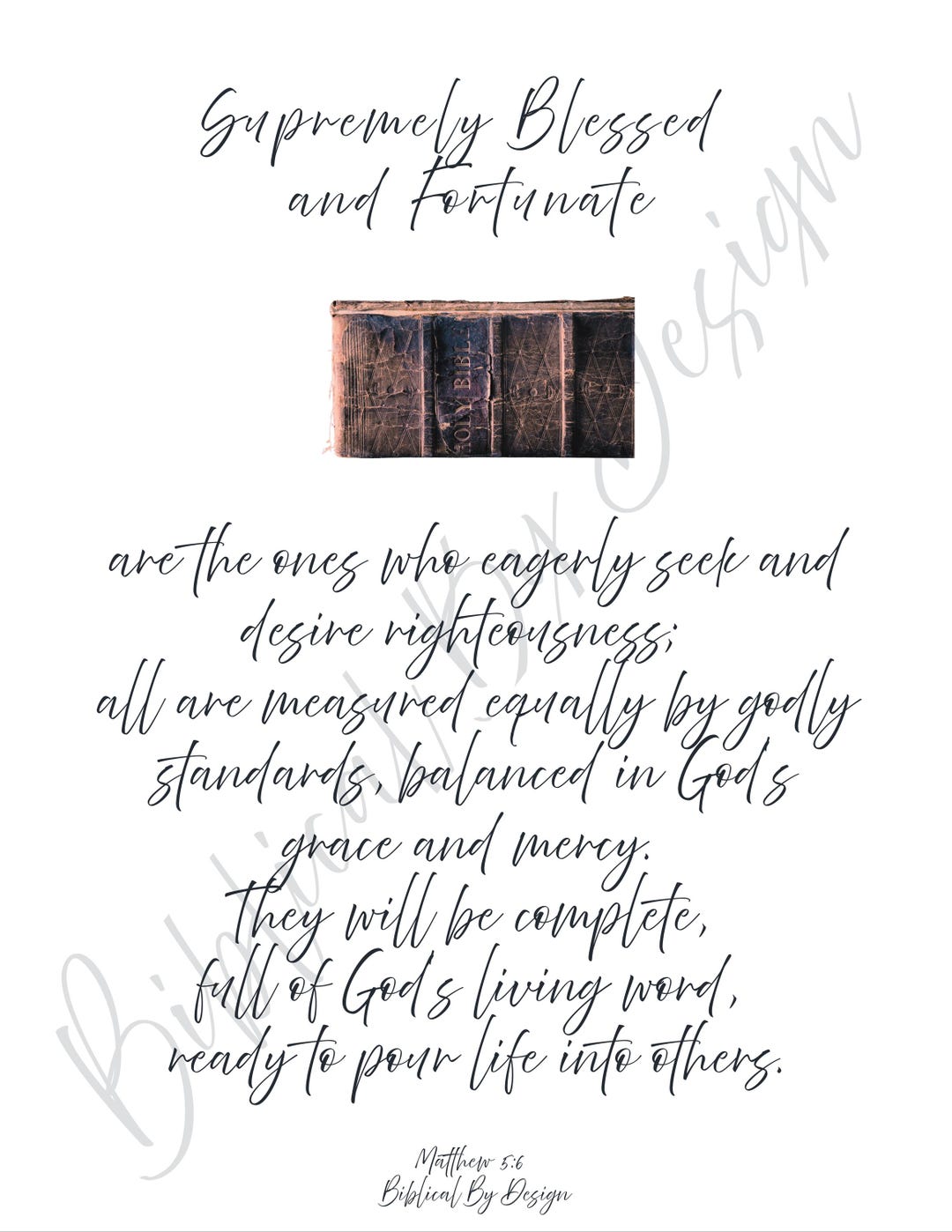 Matthew 5:6 the Beatitudes in Farm House Style - Etsy