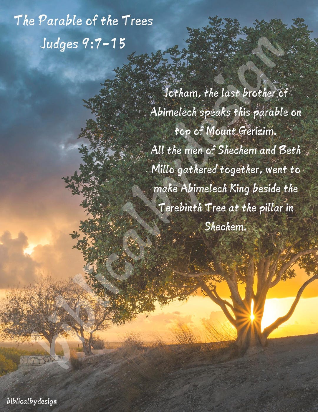 A Parable of the Trees - Judges Chapter 9 - Etsy