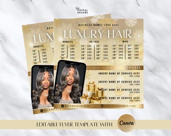 DIY Hair Bundles & Wigs Price List Template | Hair Sale, Bundle Deals ...