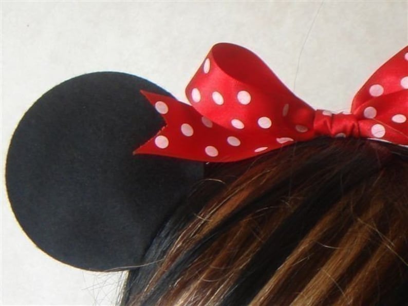 Minnie mouse headband fancy dress costume ears hair band red | Etsy