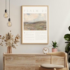 Psalm 23 Art Print, Christian Wall Art, Vintage Home Decor, Vintage ...