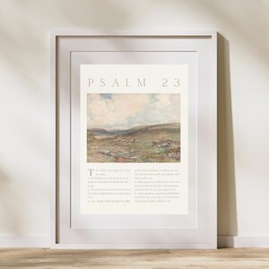 Psalm 23 Art Print, Christian Wall Art, Vintage Home Decor, Vintage ...