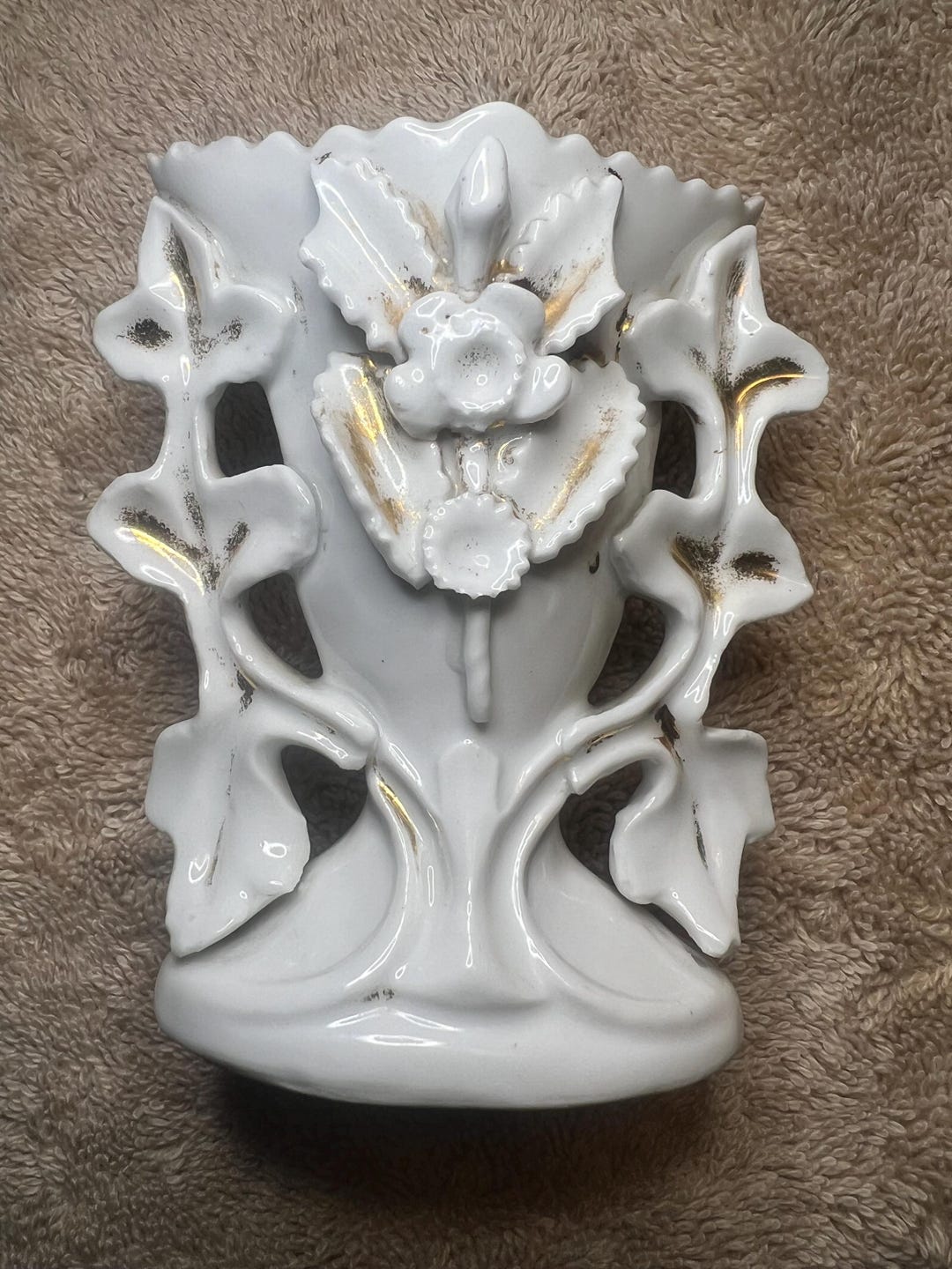 Vintage Porcelain Fan Vase - Etsy