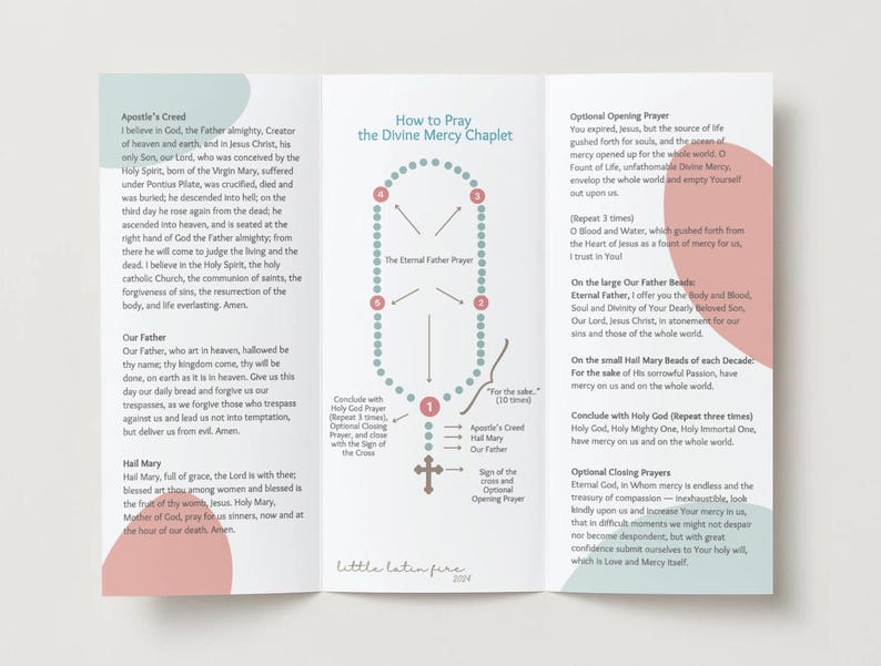 Printable Divine Mercy Chaplet Pamphlet- Digital - How to Pray Divine ...