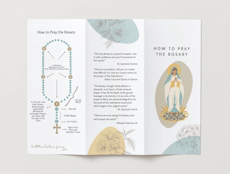 Printable Holy Rosary Pamphlet- Digital - How to Pray the Rosary - All ...