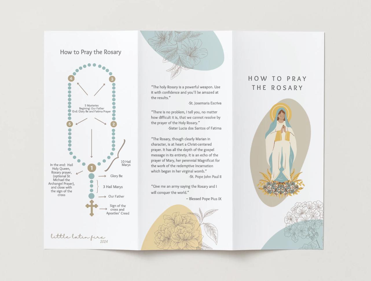 Printable Holy Rosary Pamphlet- Digital - How to Pray the Rosary - All ...