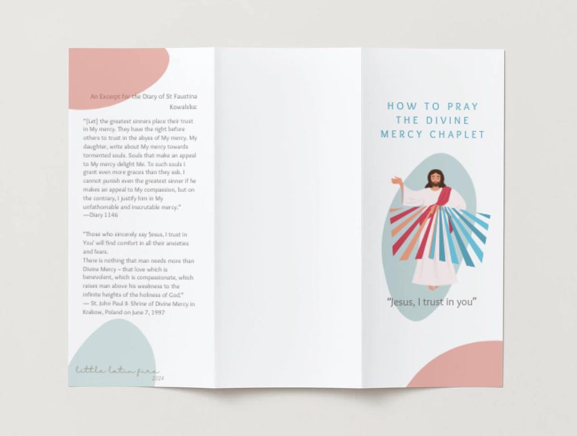 Printable Divine Mercy Chaplet Pamphlet- Digital - How to Pray Divine ...