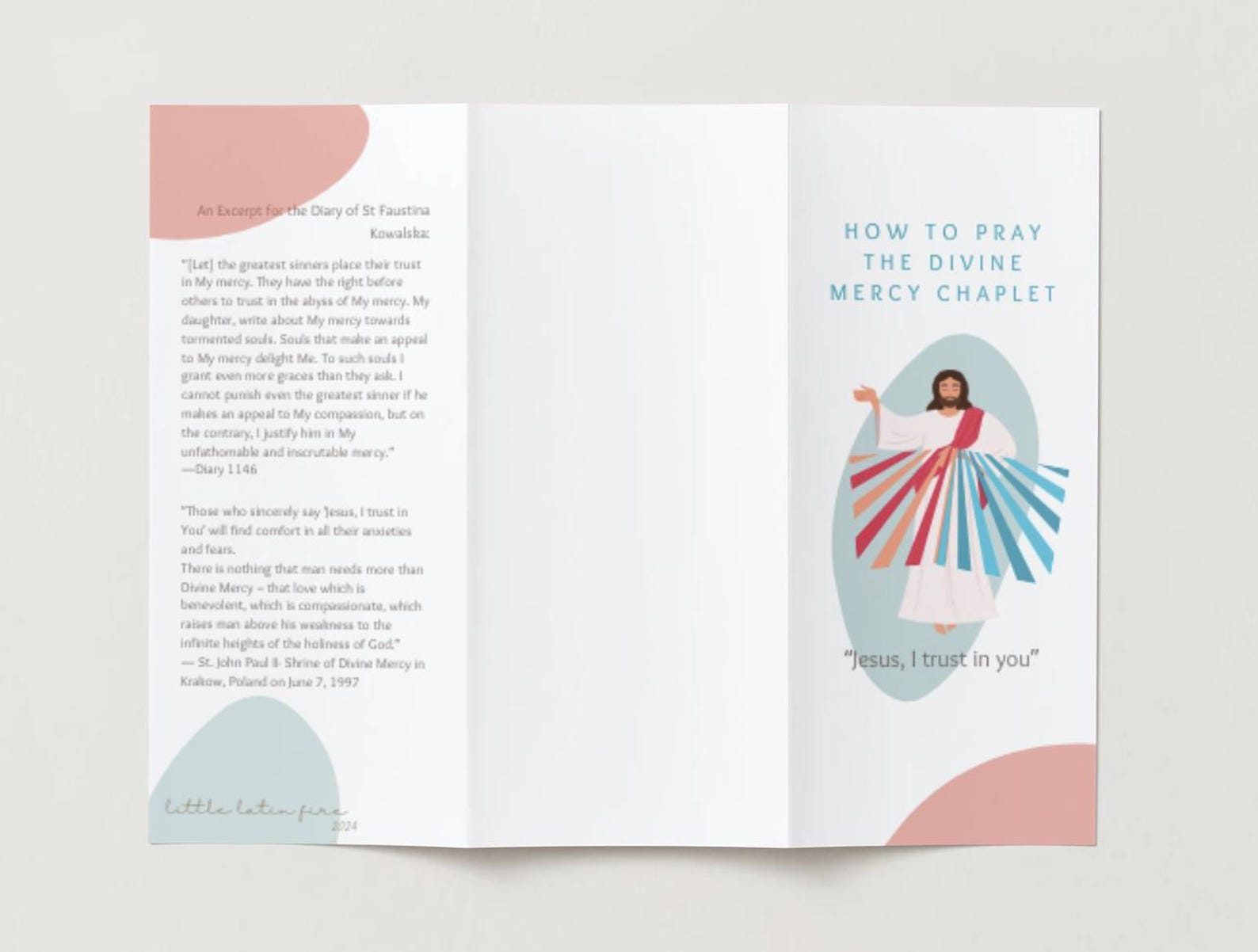 Printable Divine Mercy Chaplet Pamphlet- Digital - How to Pray Divine ...