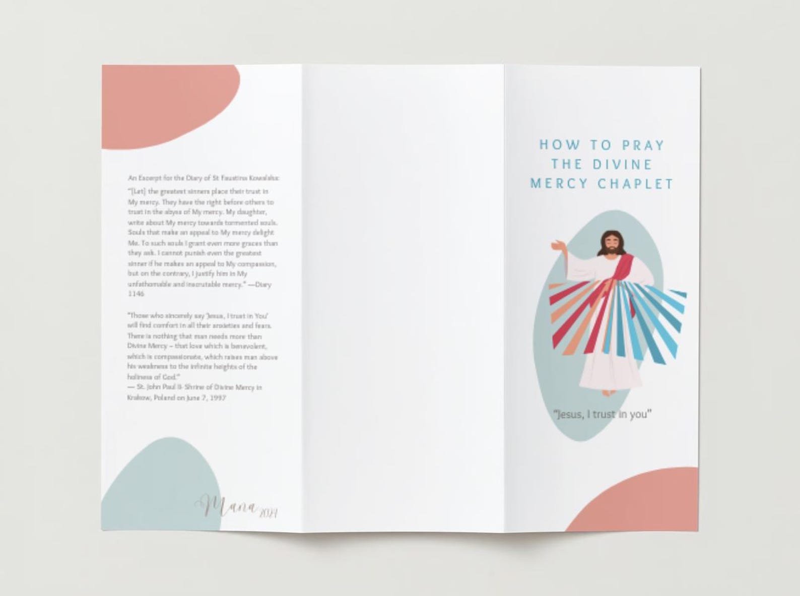 Printable Divine Mercy Chaplet Pamphlet- Digital - How to Pray Divine ...