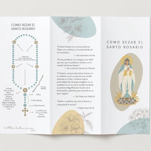 Folleto Del Santo Rosario Para Imprimir -digital -cómo Rezar El Rosario -todos Los Misterios Y ...