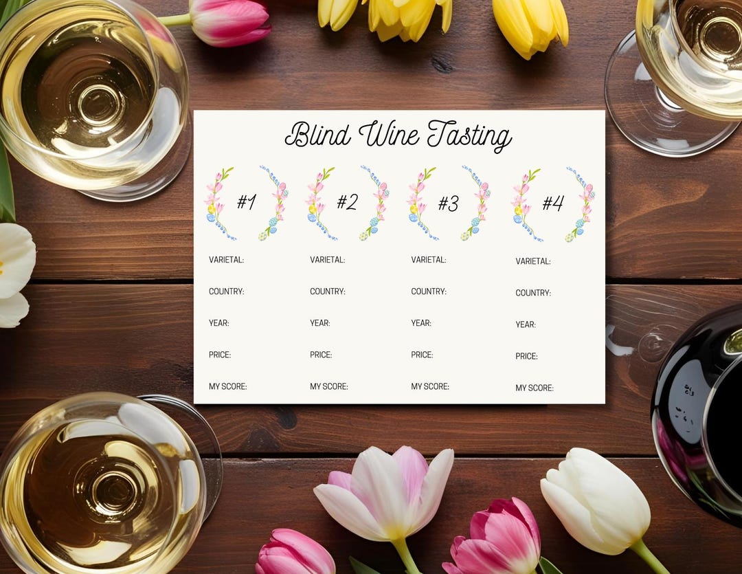 Spring Wine Tasting Scorecard Canva Template – Editable Blind Tasting ...