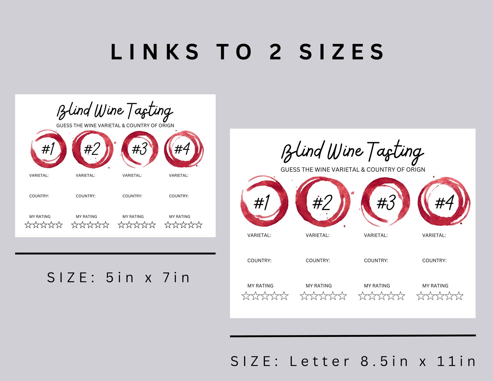 Blind Wine Tasting Printable Score Card Template - Etsy