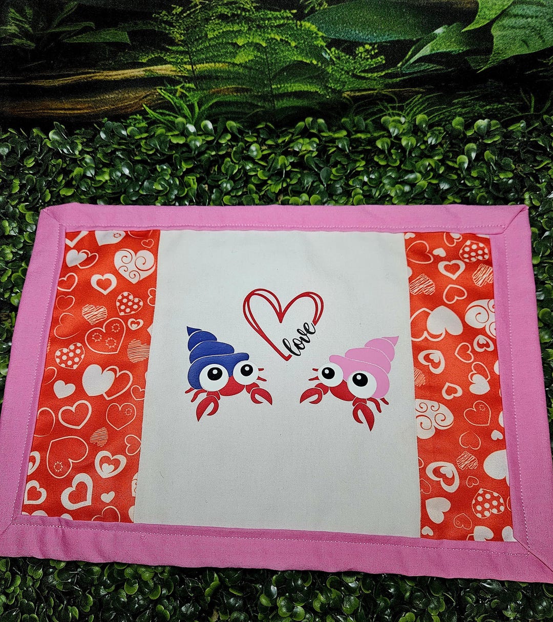 Valentine Hermit Crab Placemat | Crab Mug Rug | Hermit Crab Food Prep ...
