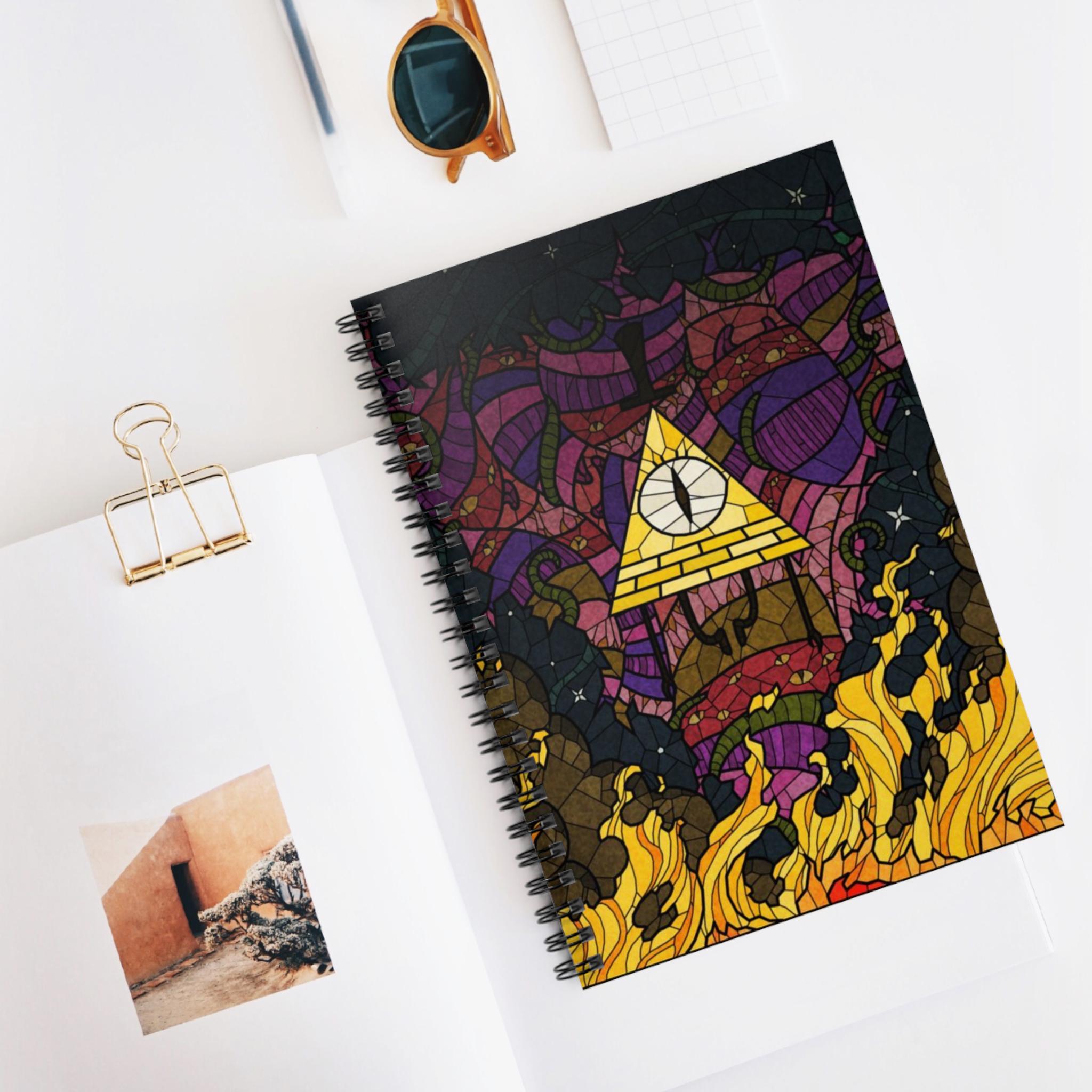 Bill Cipher Stained Glass Spiral Notebook Gravity Falls Inspired ...