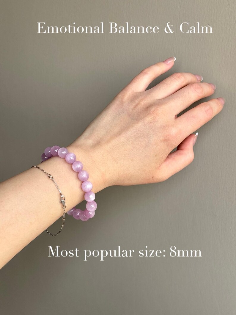 Kunzite Bracelet – Natural Lavender Crystal for Emotional Balance ...