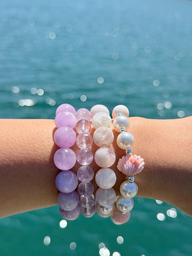Kunzite Bracelet – Natural Lavender Crystal for Emotional Balance ...