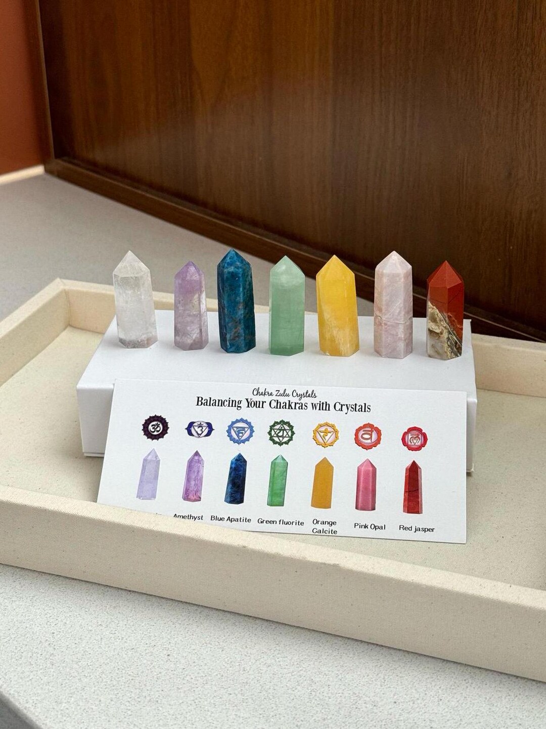 7 Chakra Crystal Point Set |set of 7 Chakra Balancing Crystal Towers ...