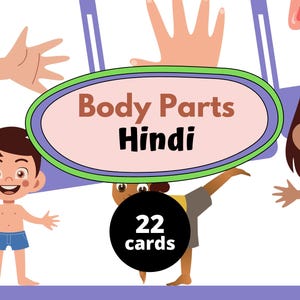 Learn Body Parts in Hindi Hindi Flashcards for Kids & Beginners Digital ...