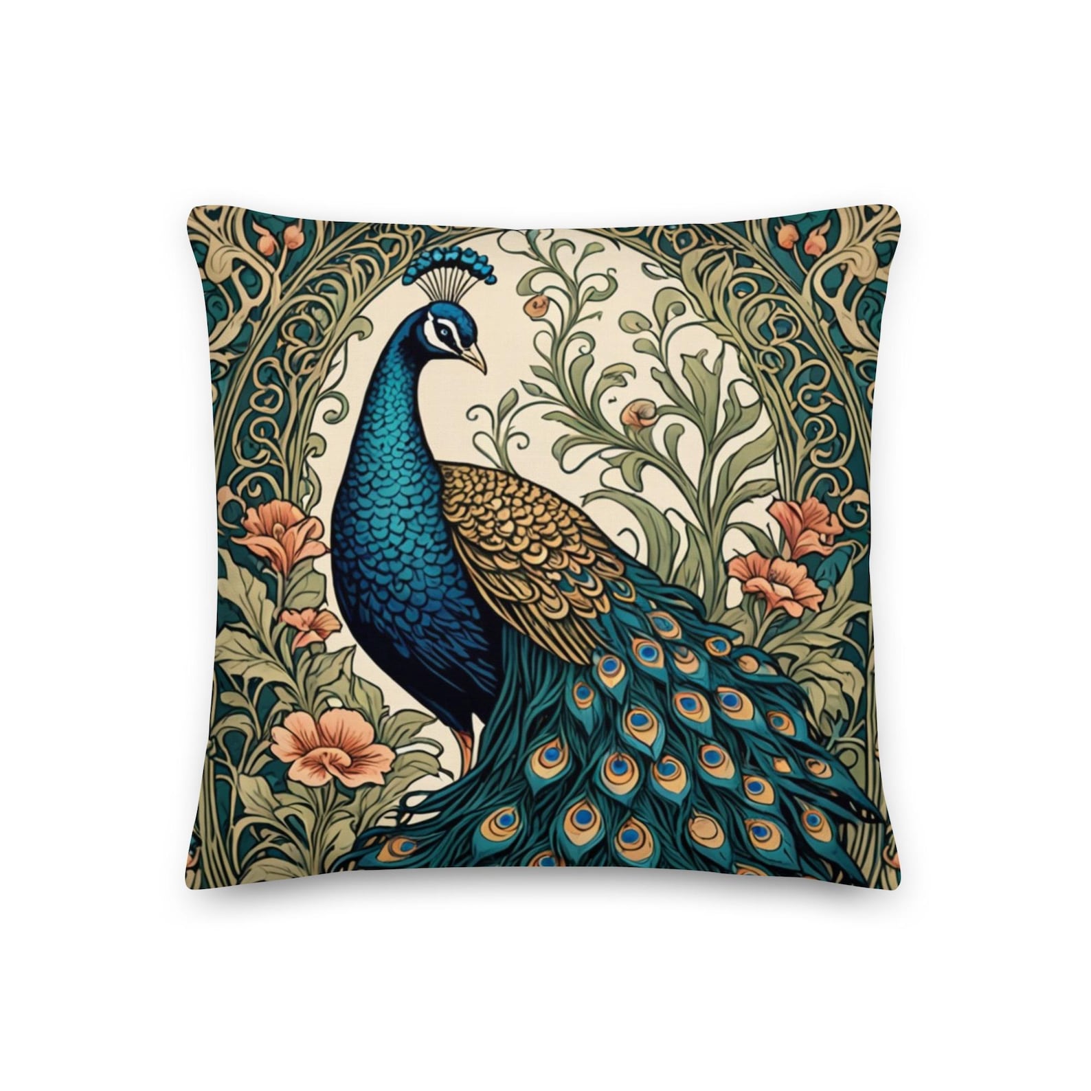 Cottage Core Peacock Premium Pillow, Interior Design Cottage Core ...