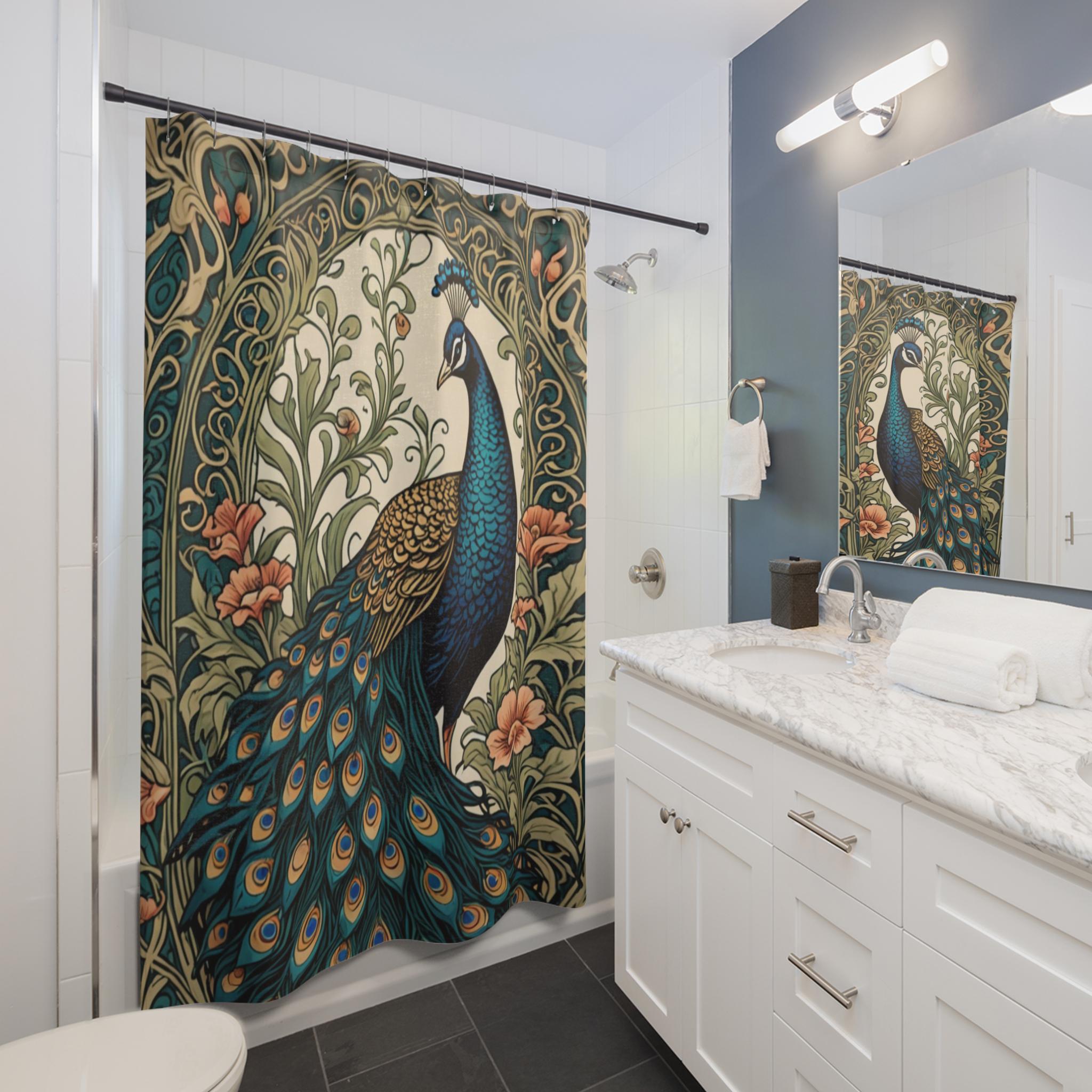 Cottage Core Peacock Shower Curtain, Interior Design Cottage Core ...