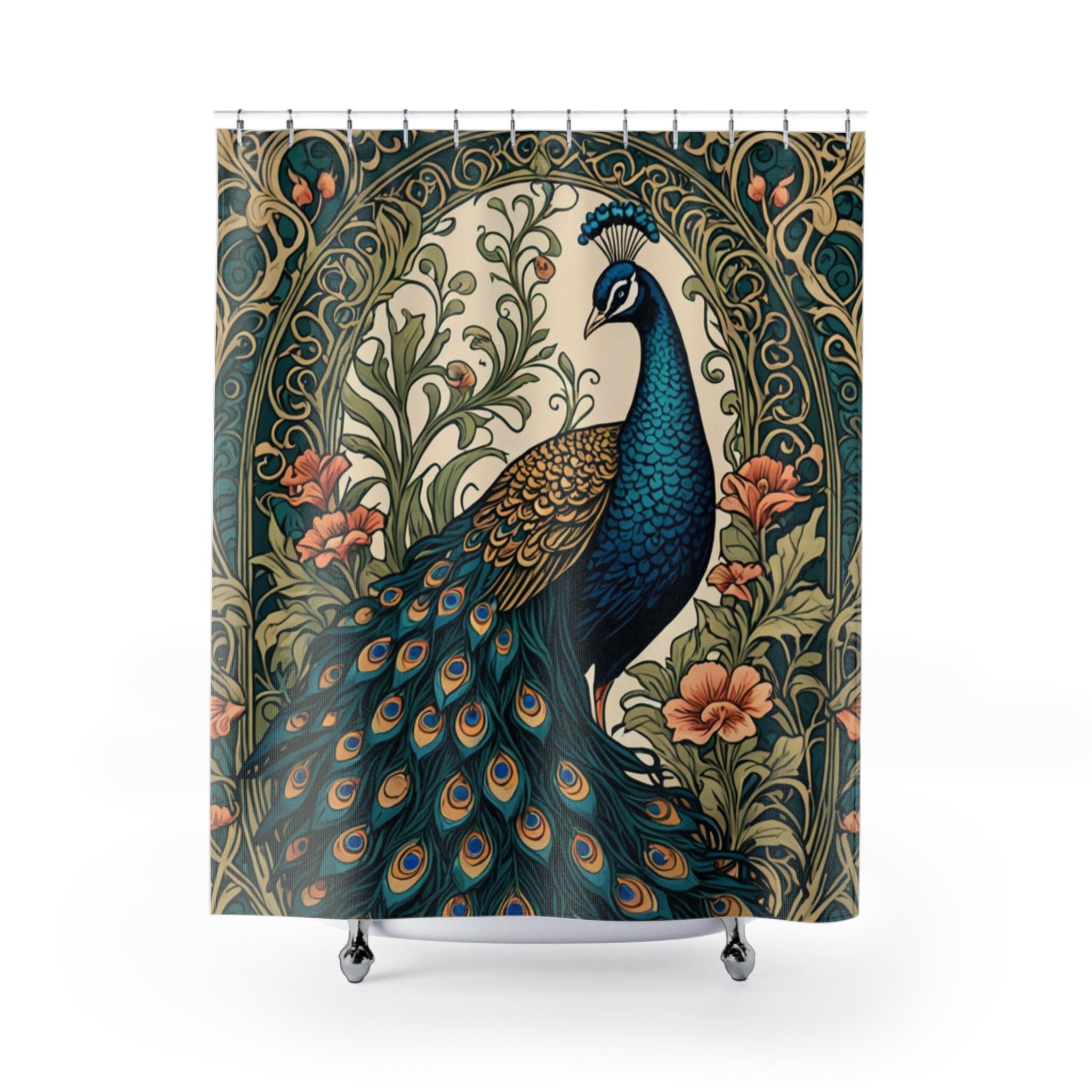 Cottage Core Peacock Shower Curtain, Interior Design Cottage Core ...