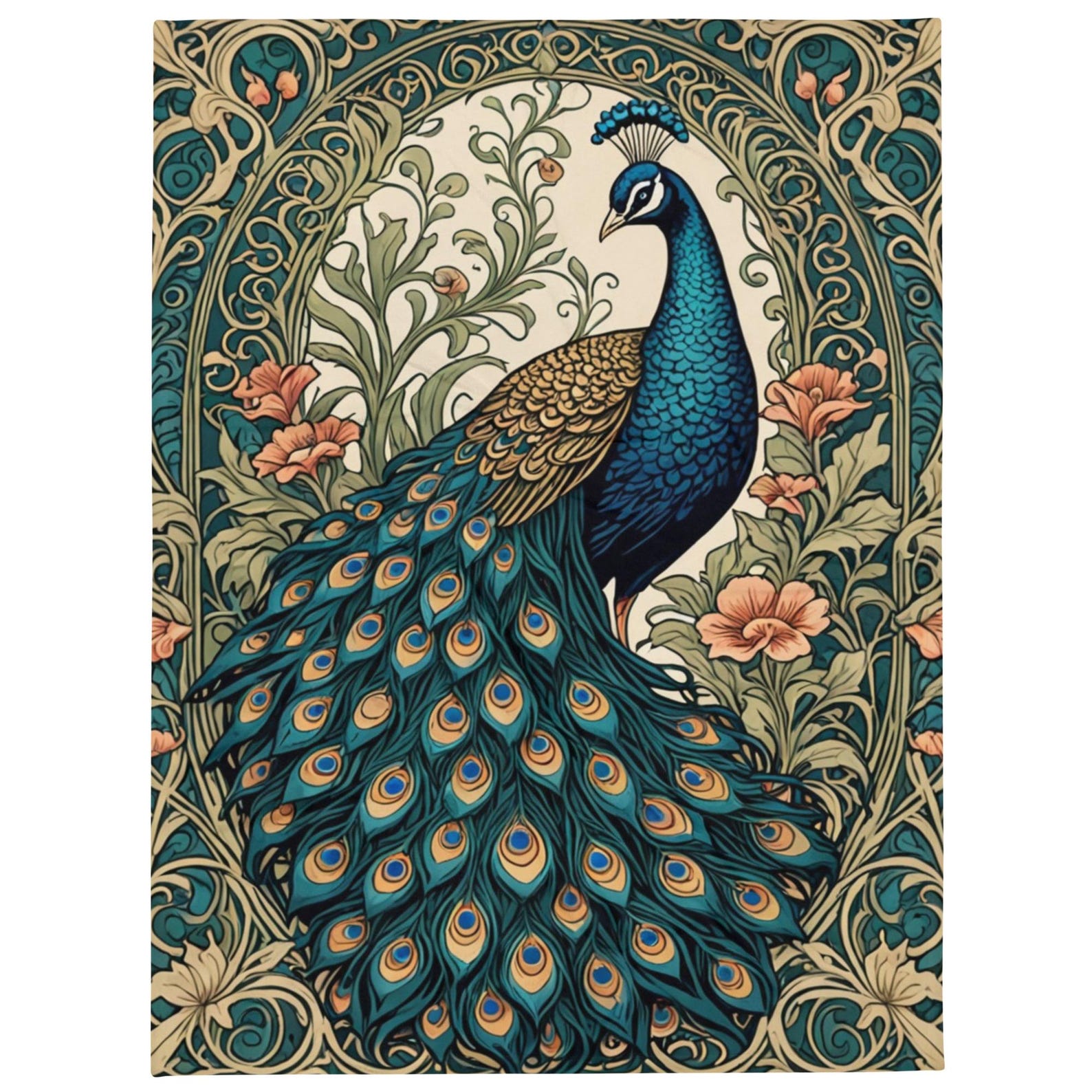 Cottage Core Peacock Throw Blanket, Interior Design Cottage Core ...