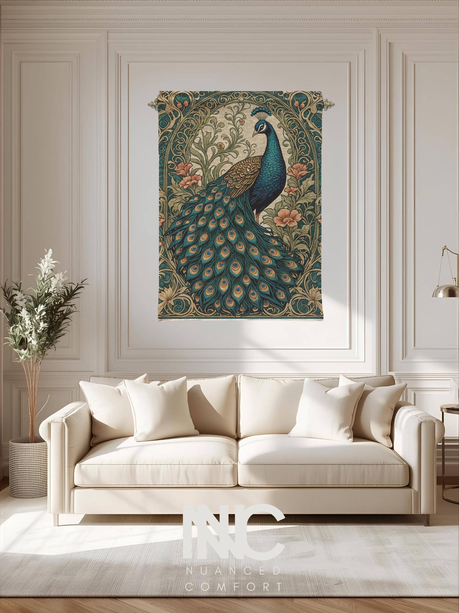 Cottage Core Peacock Woven Blanket, Interior Design Cottage Core ...