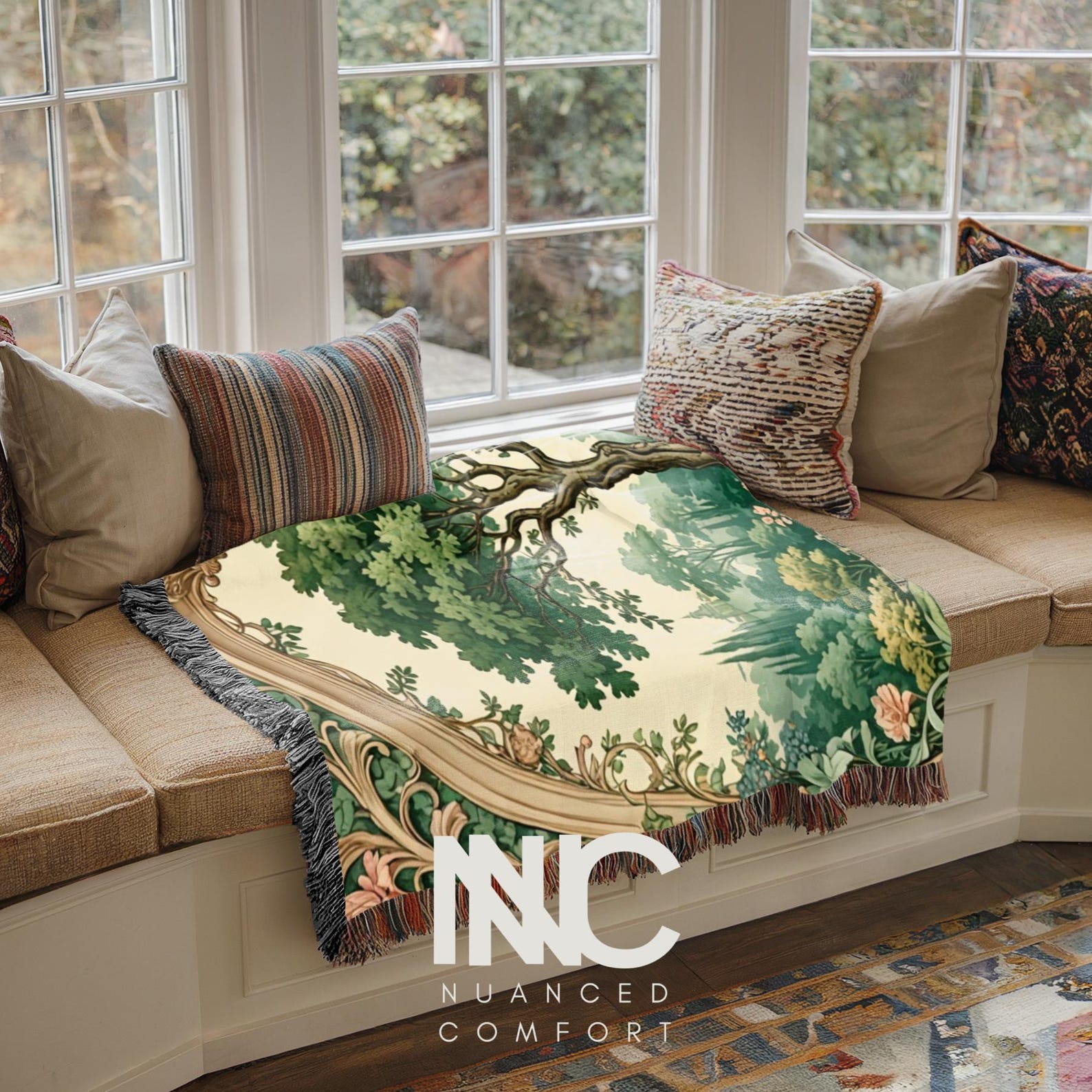Cottage Core Garden of Eden Blanket Tree of Life Woven Blanket ...