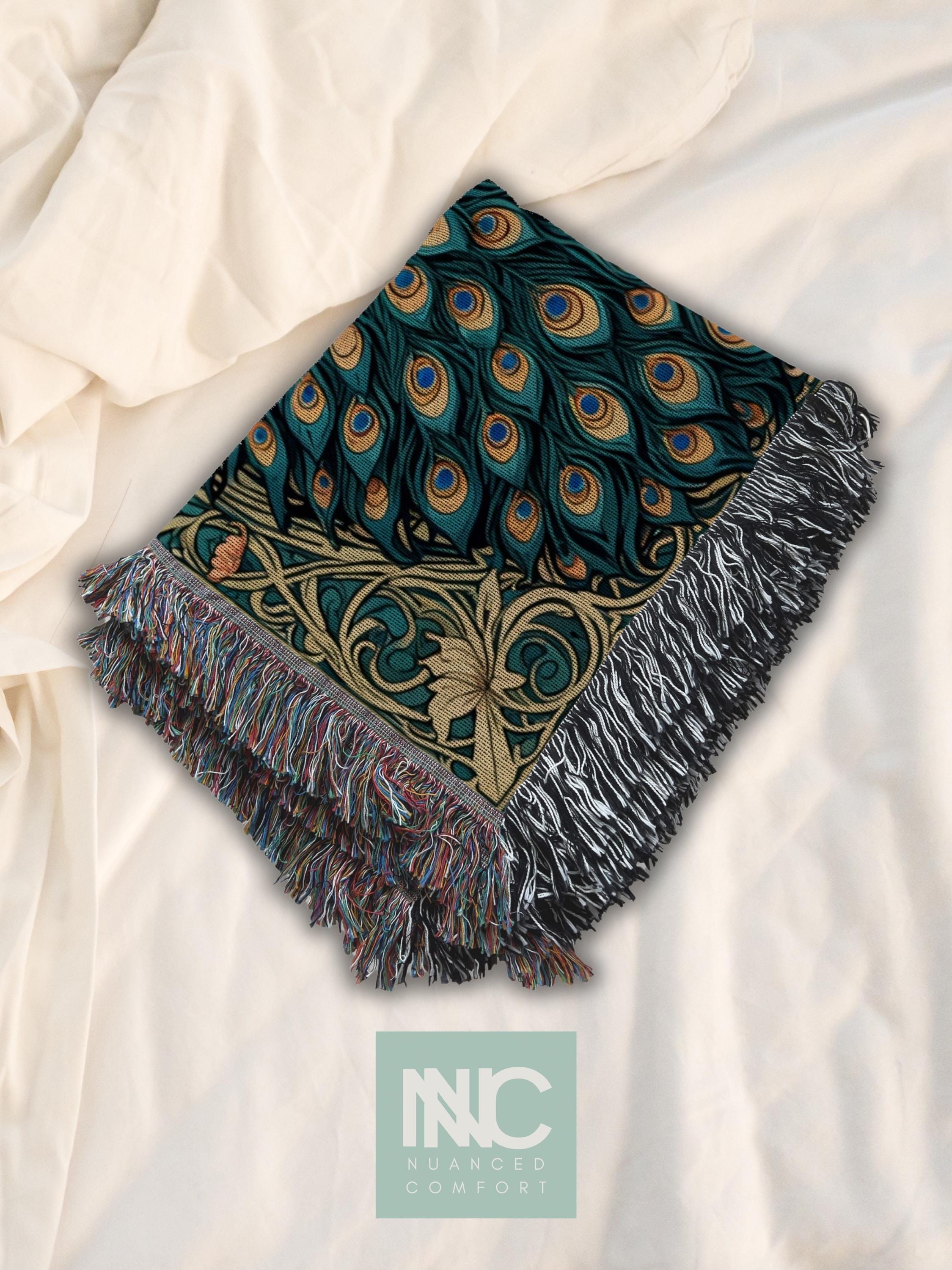 Cottage Core Peacock Woven Blanket, Interior Design Cottage Core ...