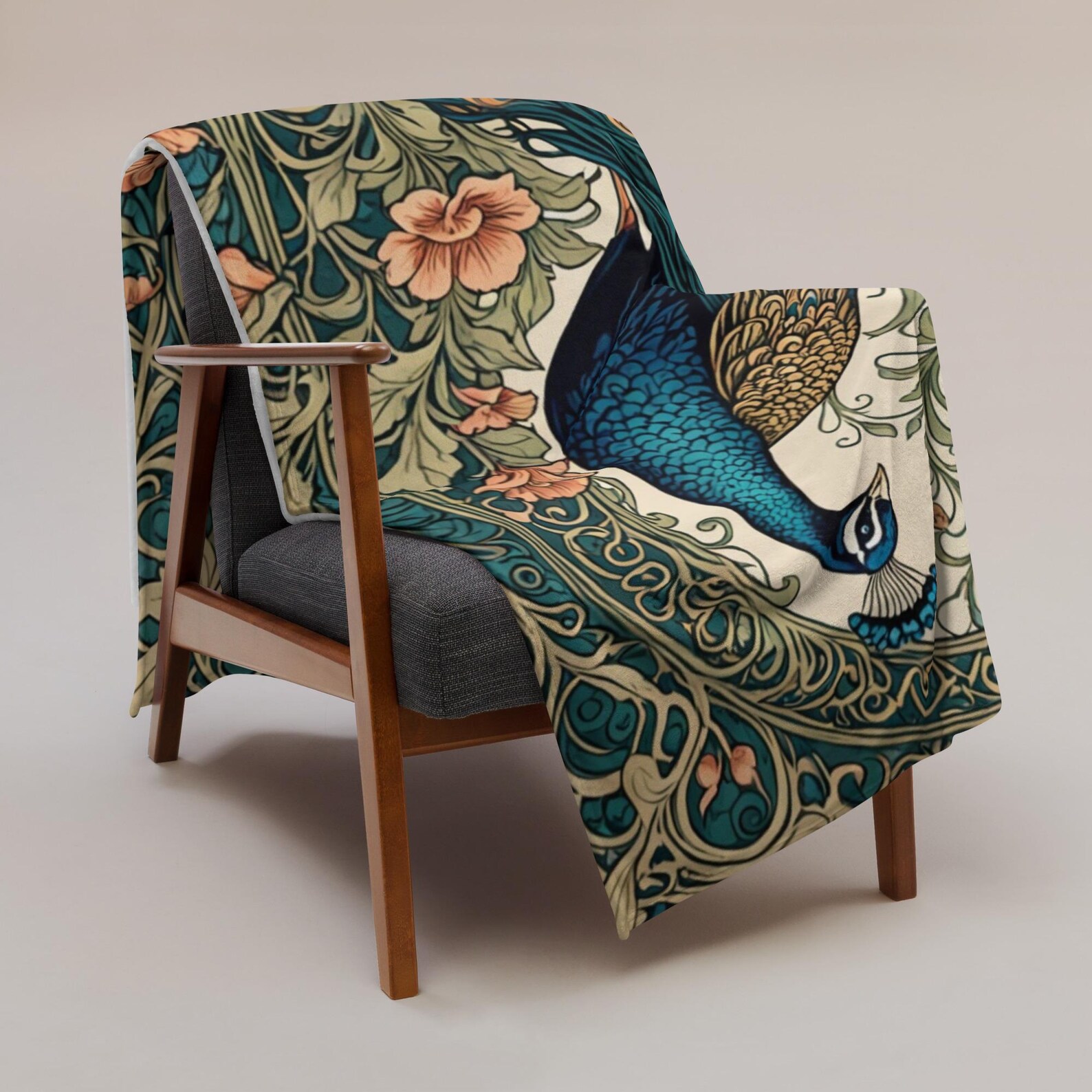 Cottage Core Peacock Throw Blanket, Interior Design Cottage Core ...