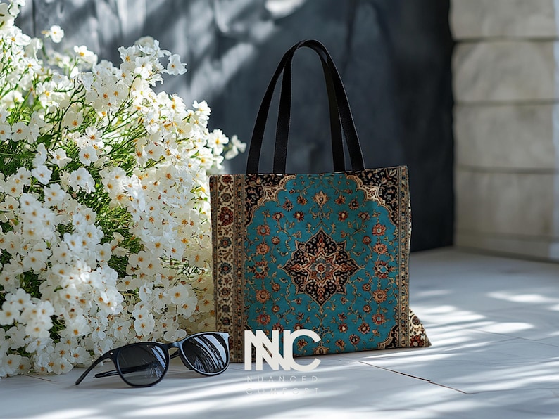 Persian Rug Tote Bag Persian Nowruz Picnic Bag Yoga Tote Bag Bohemian ...