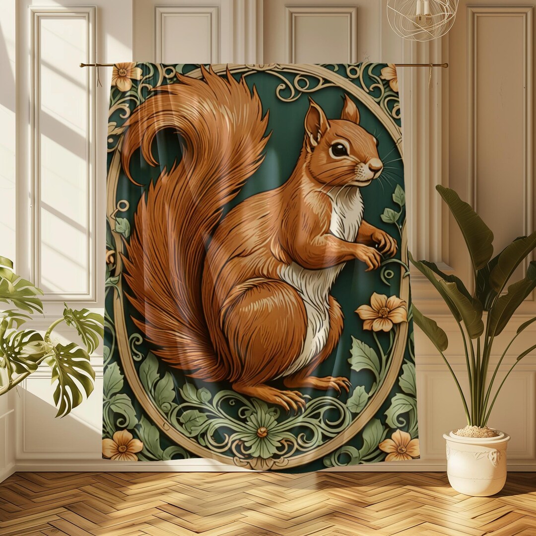 Cottage Core Squirrel Throw Blanket, Interior Design Cottage Core ...