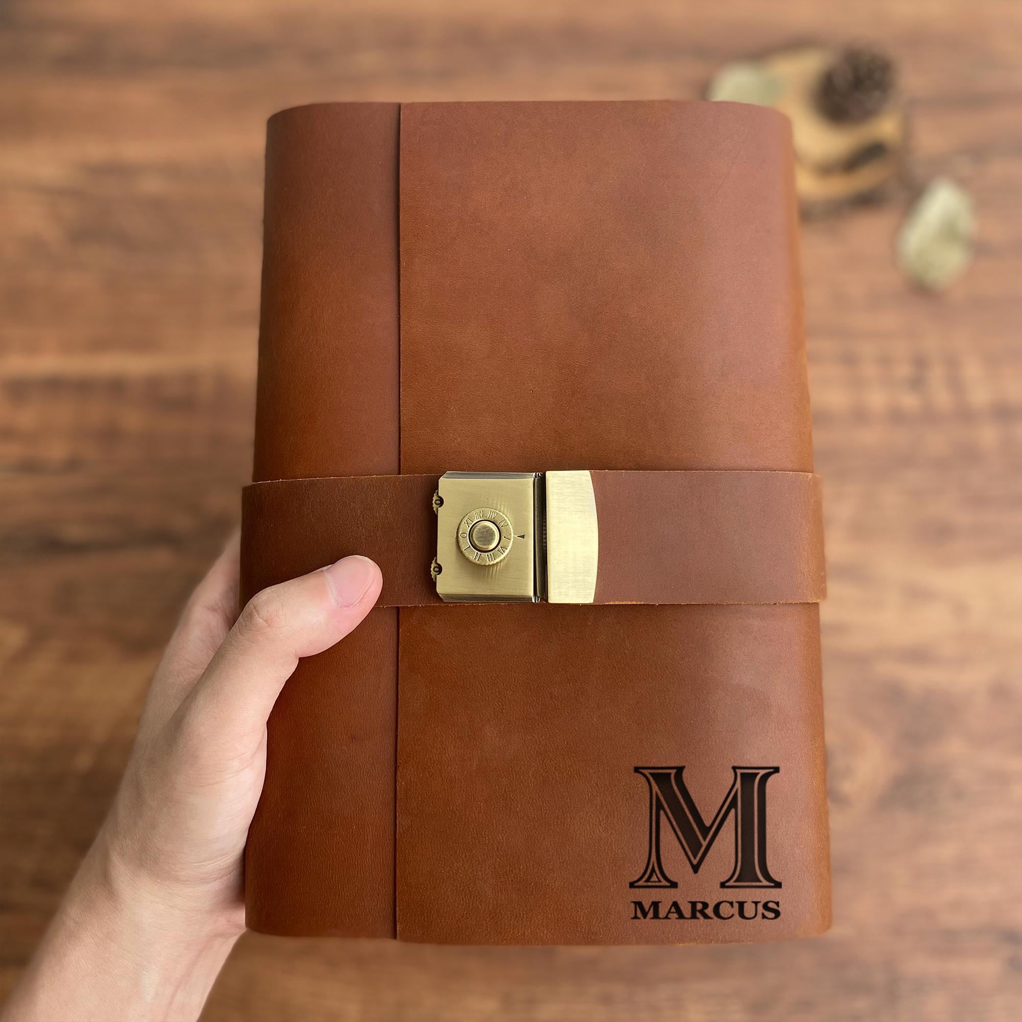 Custom Notebook With Lock, Personalized Leather Journal, Handmade A5 A6 ...