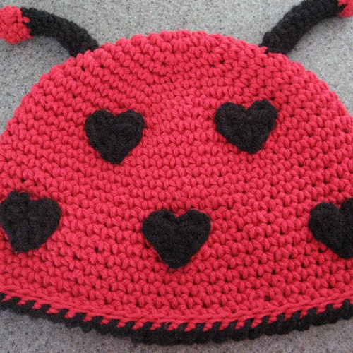 Valentines Day Lil Love Bug Lady Bug Hat Crochet Pattern Pdf - Etsy