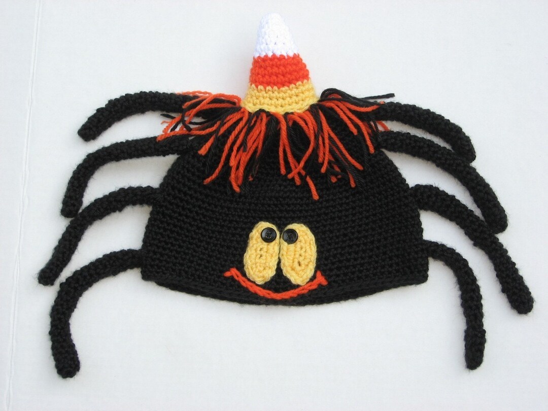 Halloween Candy Corn Spider Hat, Crochet Pattern Pdf, Instant Download ...