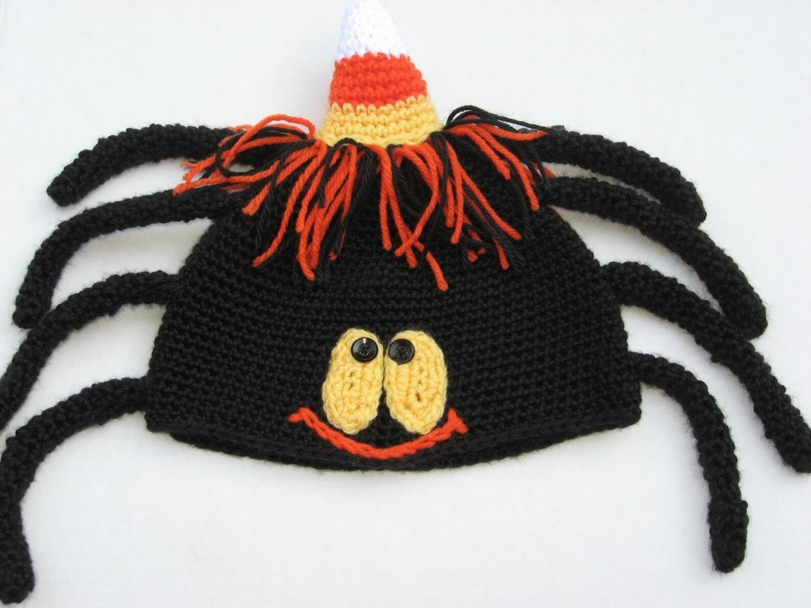 Halloween Candy Corn Spider Crochet Hat Pattern Instant - Etsy