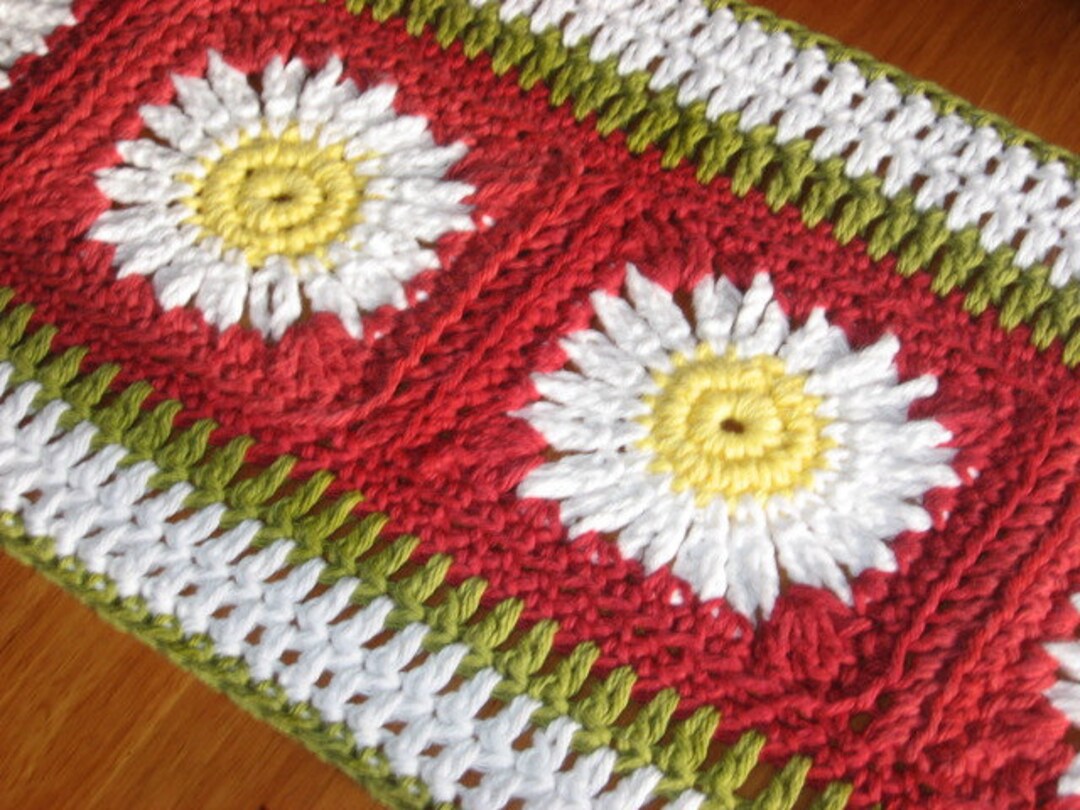 Tuscan Crochet Table Runner Pattern, Floral Cotton (PDF Pattern) - Etsy