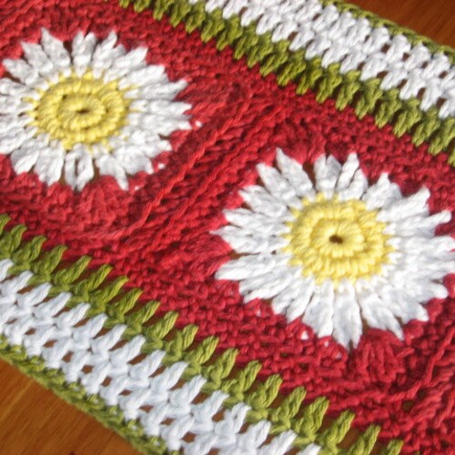 Crochet Table Runner Pattern Floral Motif Pdf Instant - Etsy