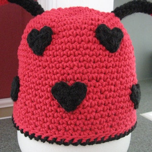 Valentines Day, Lil Love Bug, Lady Bug Hat Crochet Pattern Pdf ,all ...