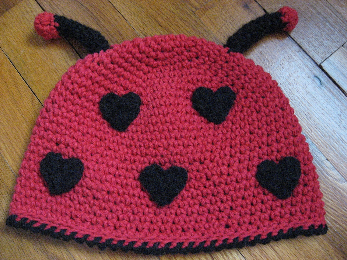 Lil Love Bug Lady Bug Hat Crochet Pattern Pdf all Sizes - Etsy