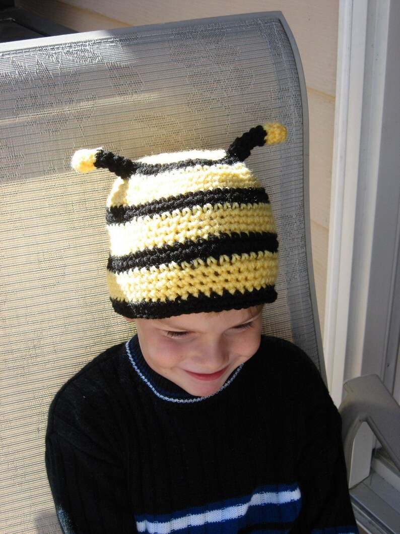 Busy Little Bee Bumble Bee Crochet Hat Pattern pdf 5 sizes | Etsy