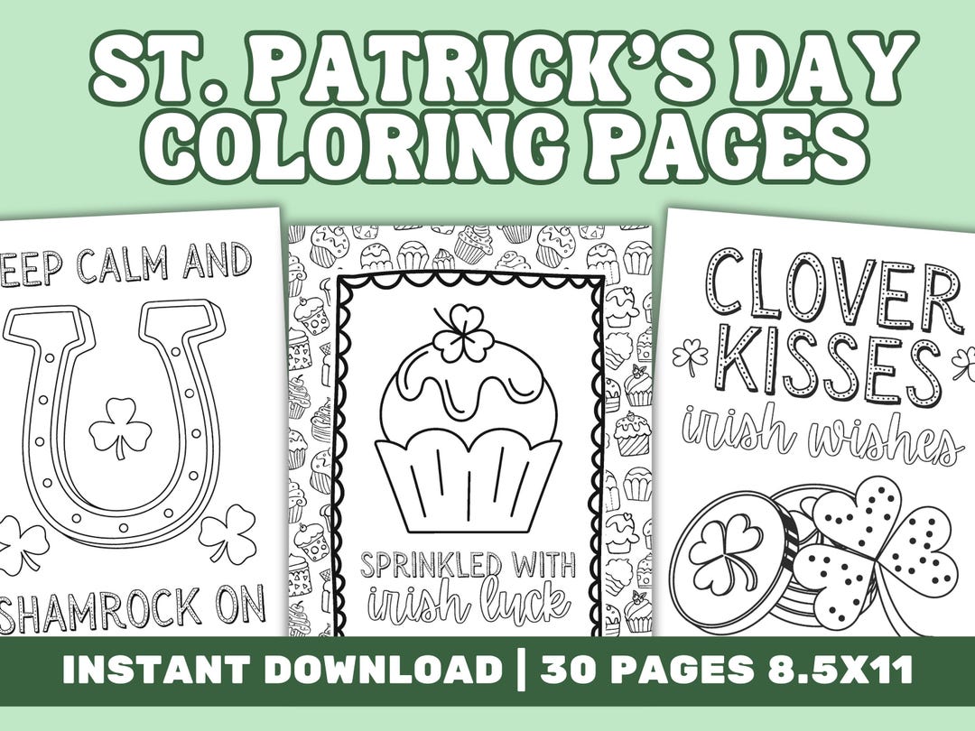 St. Patricks Day Coloring Book Printable 30 Pages for All Ages ...
