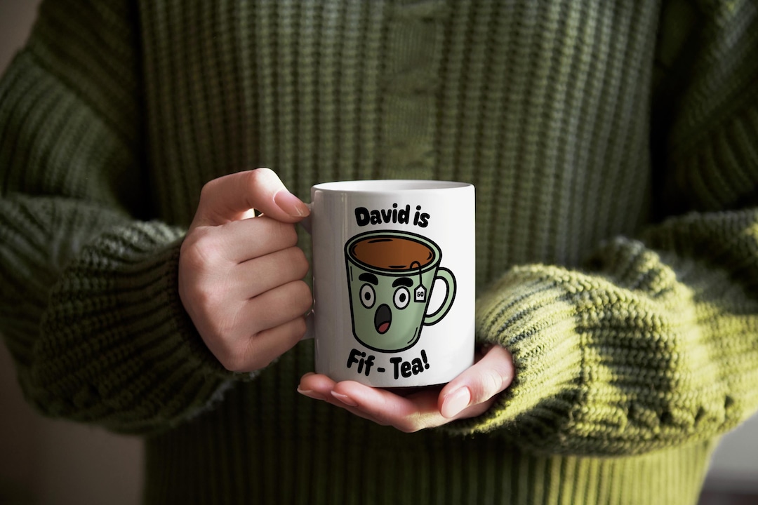 Personalized "fif-tea" 50th Birthday Mug: Funny Tea Lover Gift - Etsy